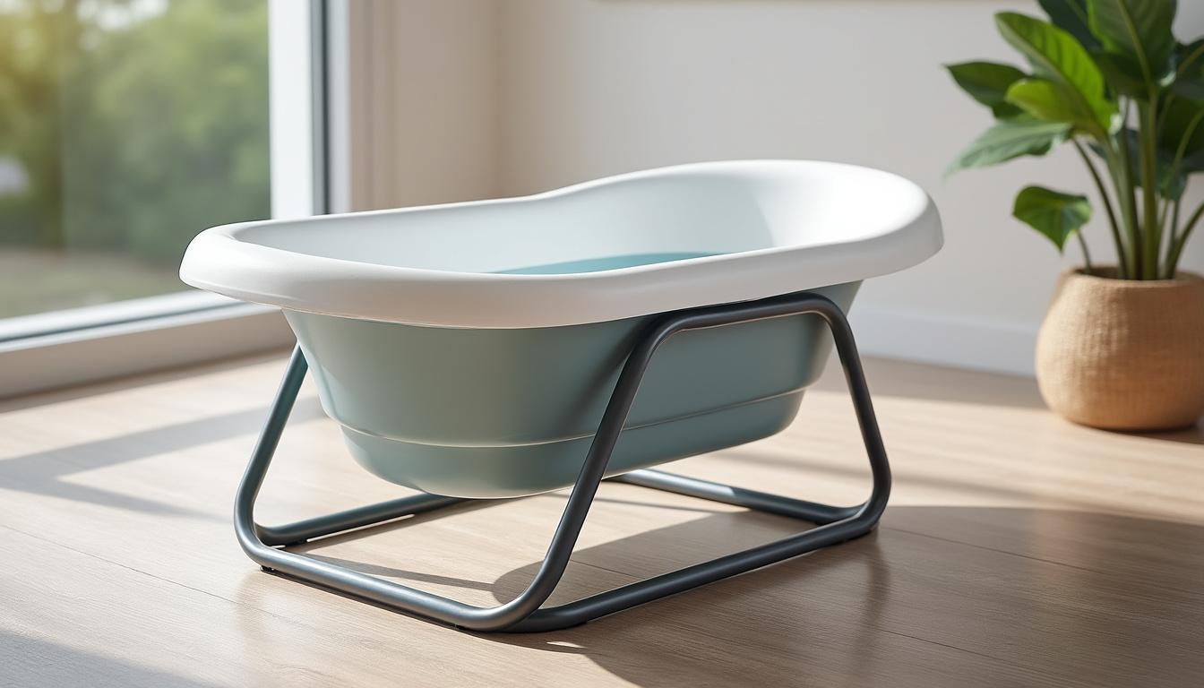 Baignoire bébé pliable sur pied : solution pratique pour les petits ...